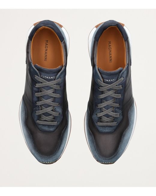 Magnanni Leather Romero Ii Runner Sneakers in Blue for Men | Lyst