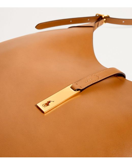 Polo Ralph Lauren Medium Polo Id Shoulder Bag in Brown | Lyst