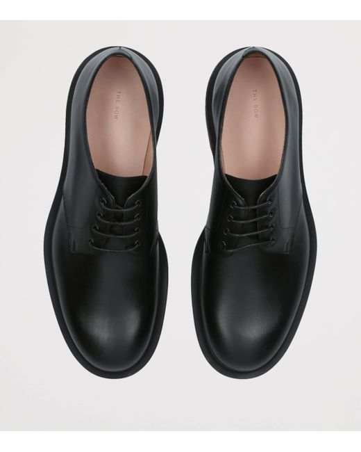 The Row Nic Leather Derby Shoes in Black for Men | Lyst