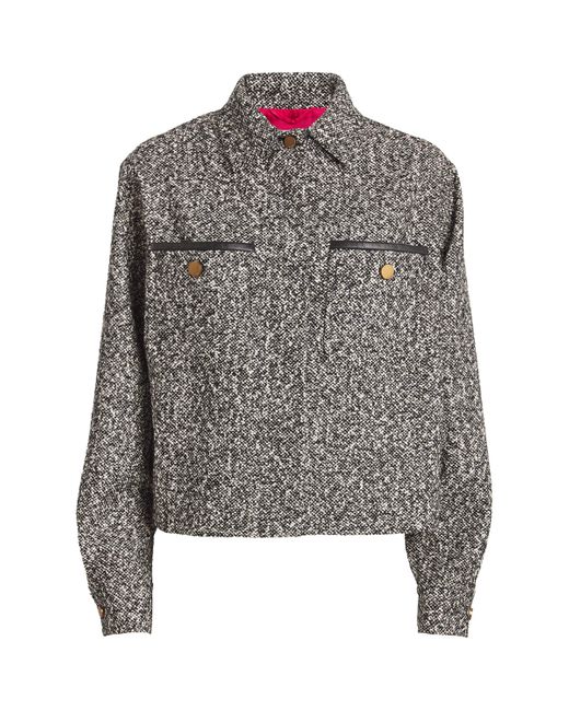 Max Mara Wool-Blend Tweed Jacket in Gray | Lyst