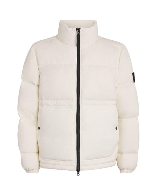 Stone Island Ripstop Down Puffer Jacket in White for Men | Lyst