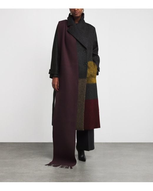 JOSEPH Wool-Blend Merton Overlay Coat in Black | Lyst