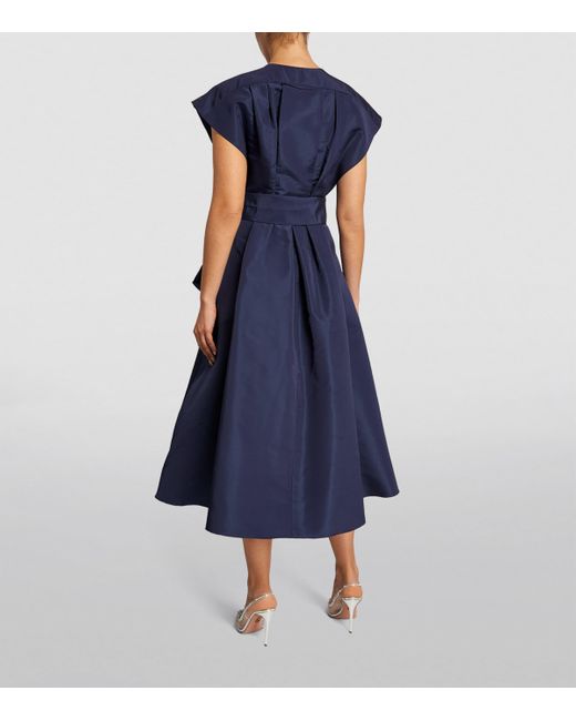 Carolina Herrera Dropped-Shoulder Midi Dress in Blue | Lyst