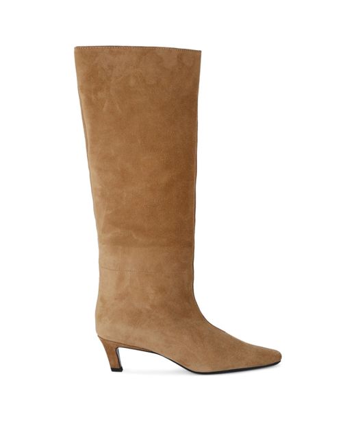 TOTEME Suede Wide Shaft Knee-High Boots 55 in Brown | Lyst