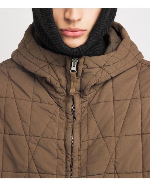 Stone Island Cotton-Blend Quilted Jacket in Brown for Men | Lyst UK