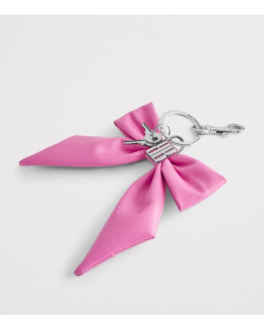 Balenciaga Leather Clémence Bow Keyring in Pink | Lyst UK