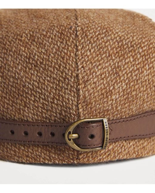 Polo Ralph Lauren Wool Flat Cap in Brown for Men | Lyst