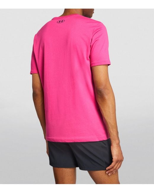 Under Armour Project Rock Payoff T-Shirt in Pink for Men | Lyst