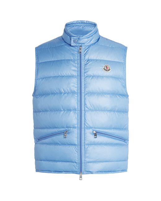 Moncler Down Gui Gilet in Blue for Men | Lyst