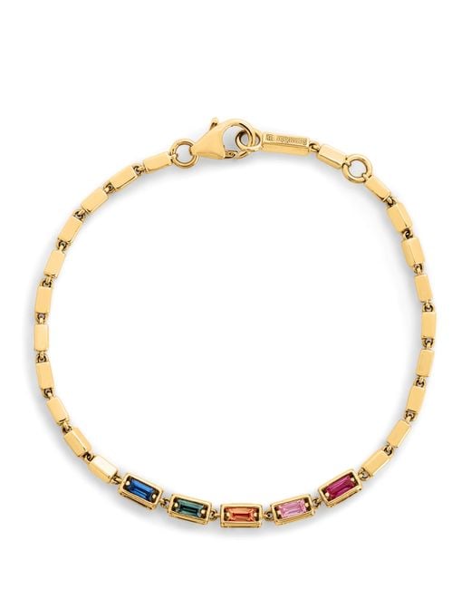 Suzanne Kalan Medium And Sapphire Block-Chain Bracelet in Metallic ...