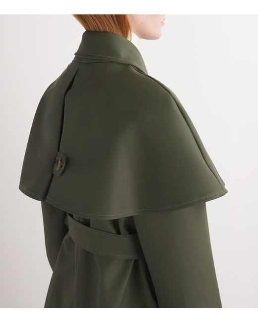 A.W.A.K.E. MODE Rubber Asymmetric Trench Coat in Green | Lyst