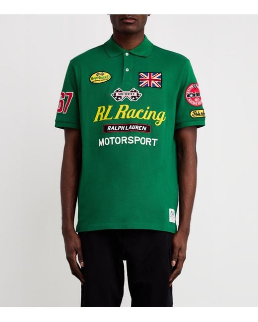 Polo Ralph Lauren Cotton Racing Polo Shirt in Green for Men | Lyst