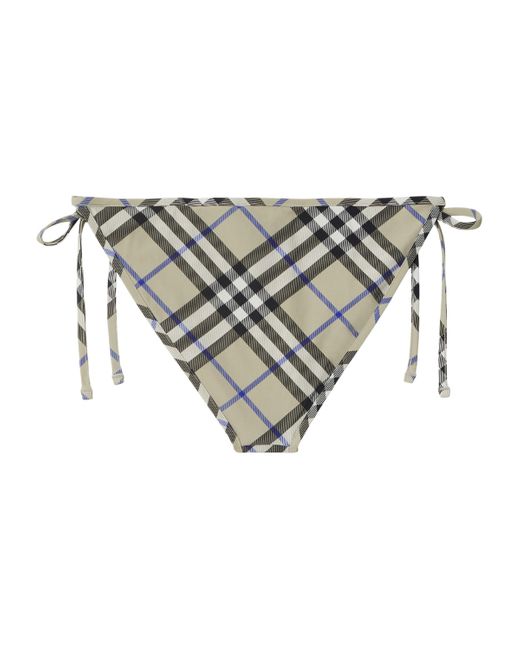 Burberry Check Bikini Briefs in White | Lyst