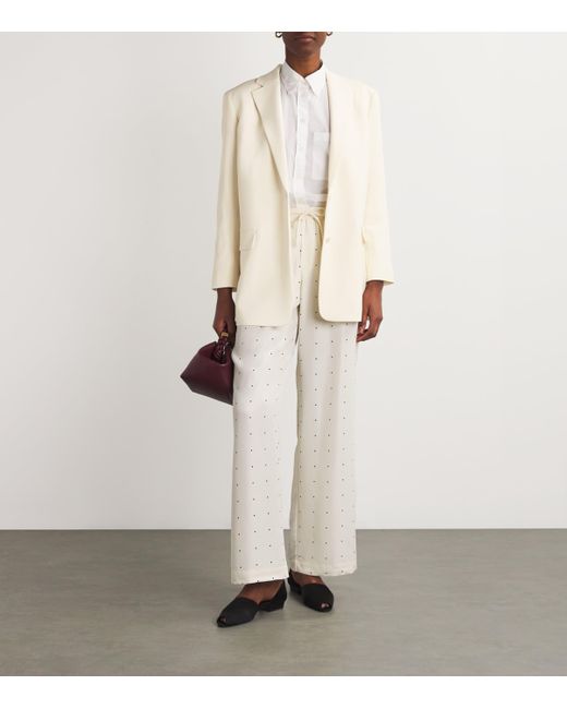 Theory Crepe Relax Blazer in White | Lyst