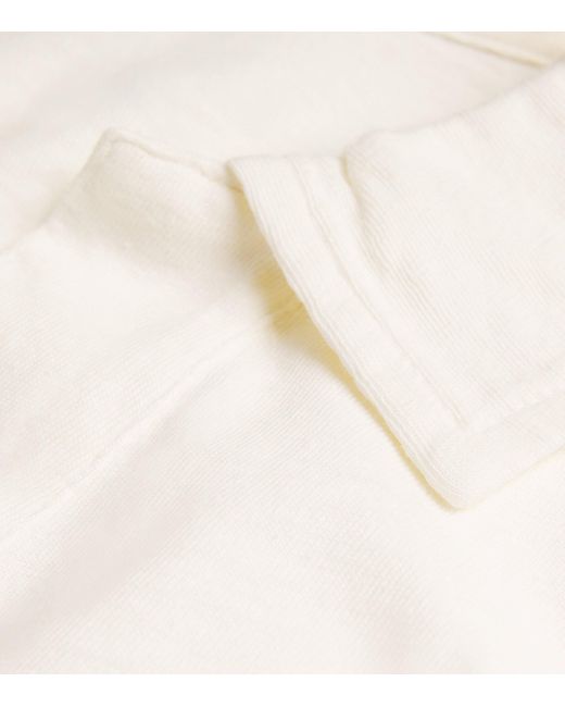 Polo Ralph Lauren Cotton-Linen Open-Collar Polo Shirt in White for Men ...