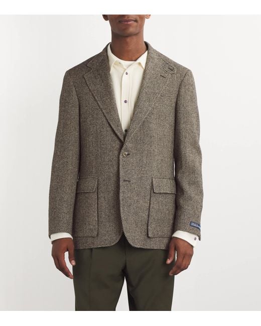 Polo Ralph Lauren Wool Herringbone Tweed Blazer in Brown for Men | Lyst