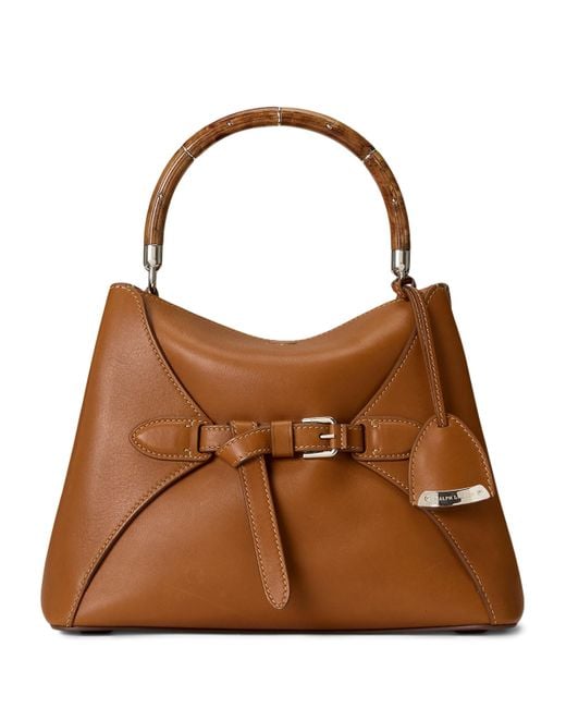 Ralph Lauren Calfskin The Ralph Top-Handle Bag in Brown | Lyst UK