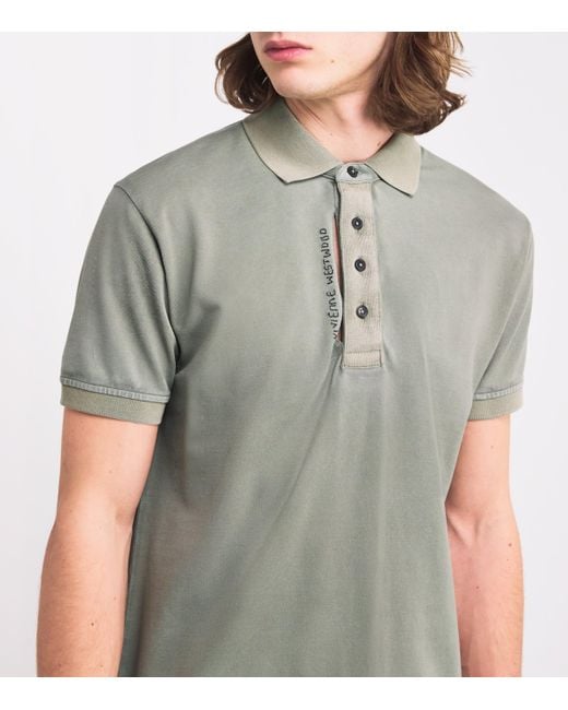 Vivienne Westwood Cotton Ripped Polo Shirt in Gray for Men | Lyst