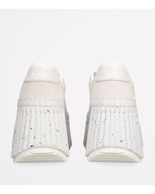 Chloé Leather Nama Runner Platform Sneakers in White | Lyst