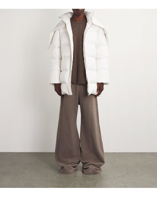 Rick Owens X Moncler Down Cyclopic Puffer Jacket in White for Men | Lyst