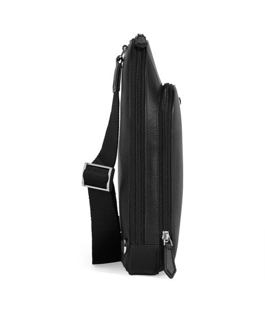 Montblanc Leather Sartorial Sling Bag in Black | Lyst