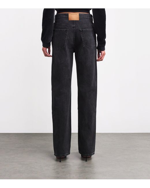 Alexander Wang Cut-Out Logo Relaxed Jeans in Black | Lyst