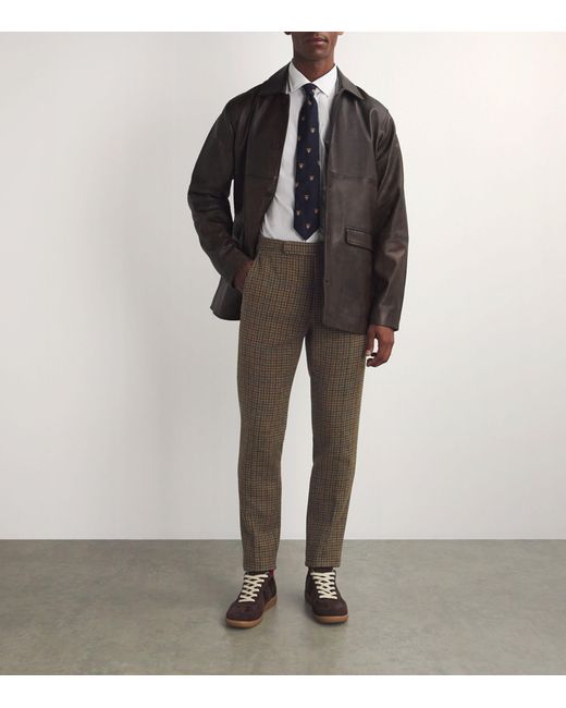 Polo Ralph Lauren Tailored Wool Check Trousers in Gray for Men | Lyst