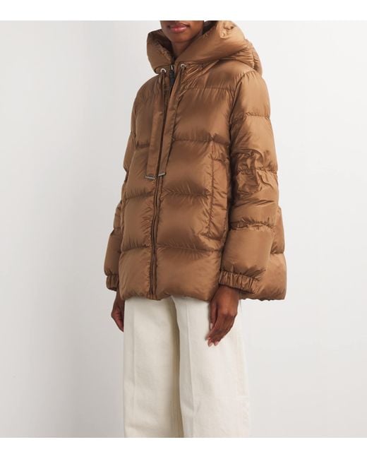 Max Mara Down Puffer Jacket in Brown | Lyst