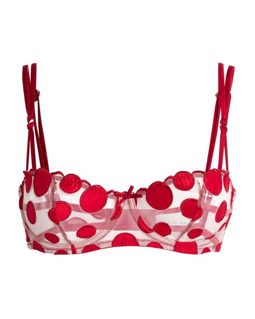 Fleur du Mal Some Like It Dot Balconette Bra in Red | Lyst UK