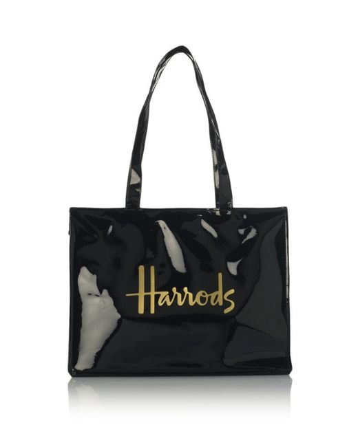 Harrods Signature Logo Tote Bag in Black | Lyst