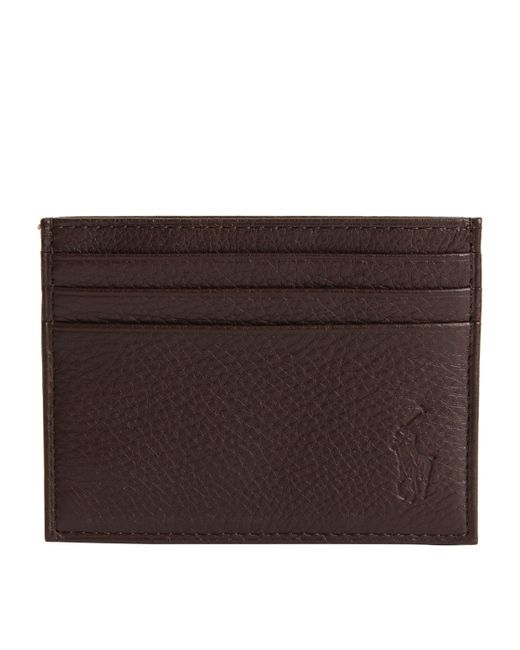 Polo Ralph Lauren Leather Logo Card Holder in Brown for Men | Lyst UK