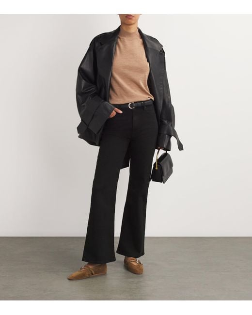 FRAME The Pixie Arrow Bootcut Jeans in Black | Lyst