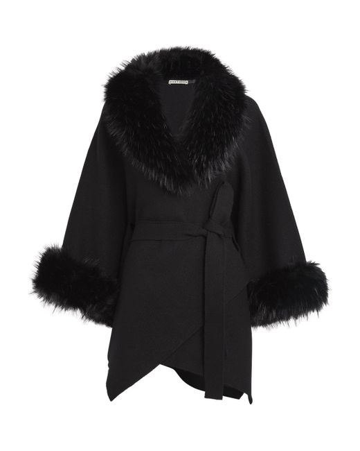 Alice + Olivia Faux Fur-Trim Joanna Cardigan in Black | Lyst