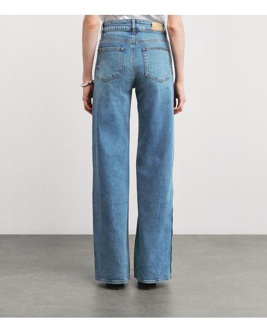 PAIGE Sasha Side Snap Jeans in Blue | Lyst UK