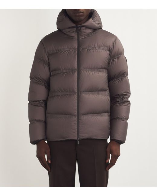 Moncler Down Water-Resistant Masac Puffer Jacket in Brown for Men | Lyst