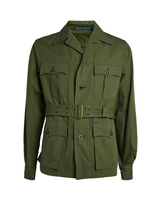 Polo Ralph Lauren Belted Safari Jacket in Green for Men | Lyst
