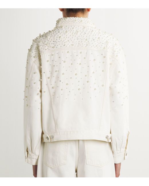 FRAME The Pearl Denim Jacket in White | Lyst