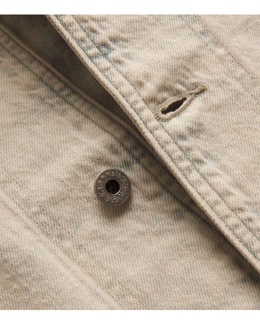 Polo Ralph Lauren Faded-Denim Perkins Jacket in Natural | Lyst