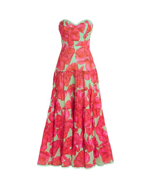 Charo Ruiz Floral Ambar Midi Dress in Red | Lyst UK