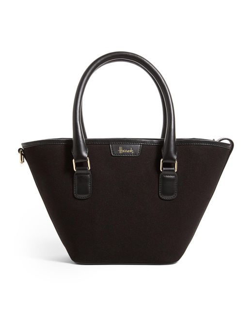 Harrods Grab Canvas Slouchy Tote Bag in Black | Lyst