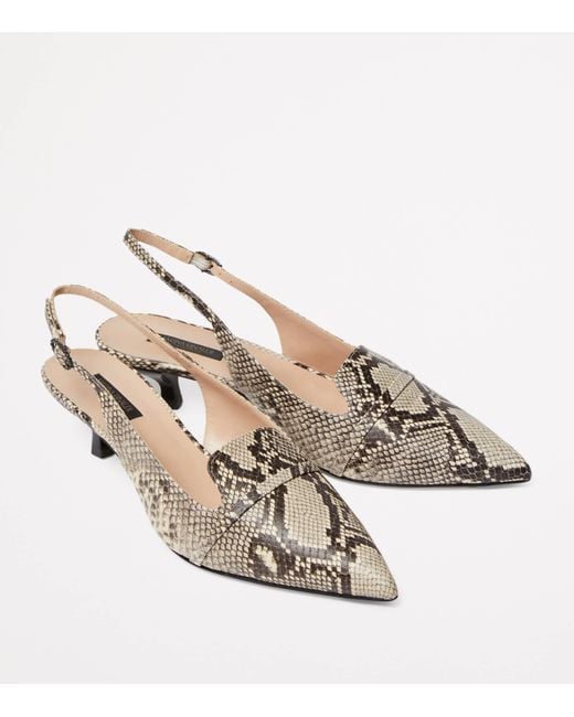 Marina Rinaldi Snake Print Pumps in Metallic | Lyst