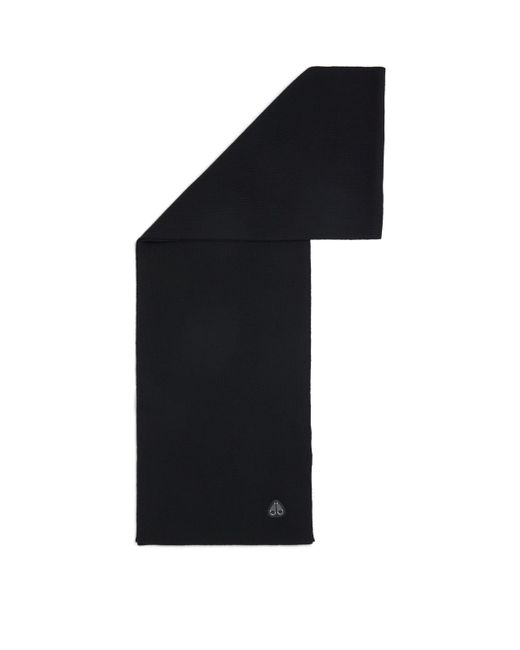 Moose Knuckles Wool Parnis Logo Scarf in Black | Lyst UK