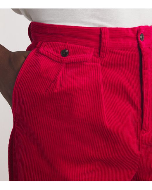 Polo Ralph Lauren Corduroy Wide-Leg Trousers in Red for Men | Lyst UK