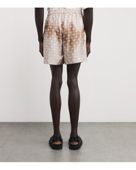 Amiri Bleach-Detail Monogram Shorts in Natural for Men | Lyst