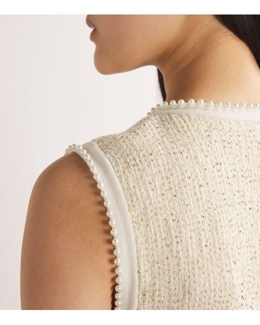 Sandro Bouclé Waistcoat in Natural | Lyst