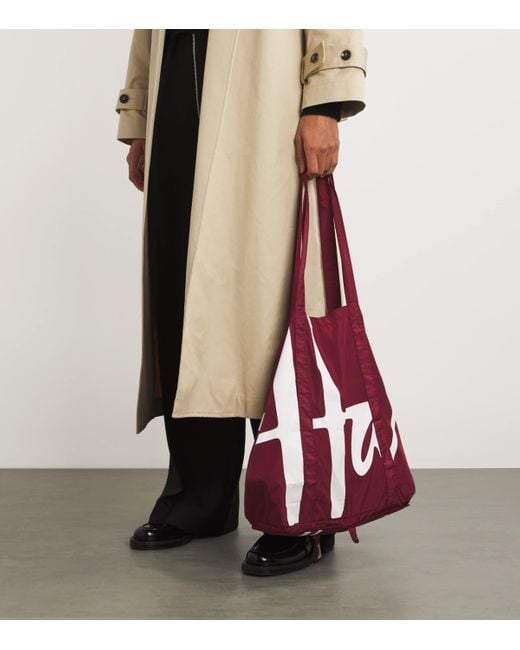 Harrods Logo Pocket Shopper Bag in Red | Lyst