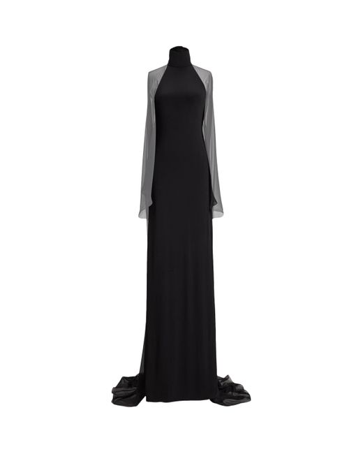 Ralph Lauren Jersey Tilly Evening Dress in Black | Lyst