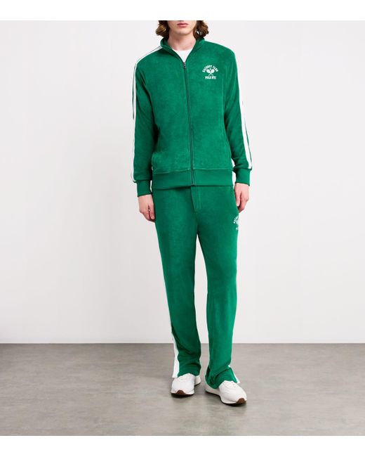 Polo Ralph Lauren Terry Embroidered Track Jacket in Green for Men | Lyst