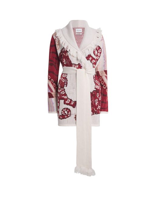 Hayley Menzies Merino Wool Jacquard Gene Cardigan in Red | Lyst UK