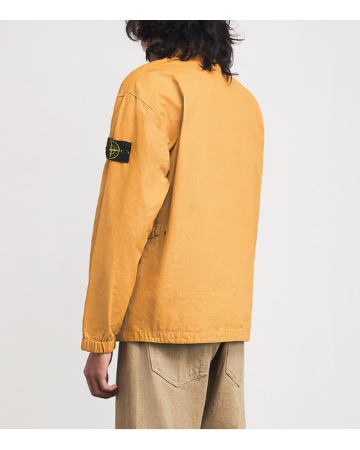 Stone Island Technical Cotton Compass Shacket in Natural for Men | Lyst UK